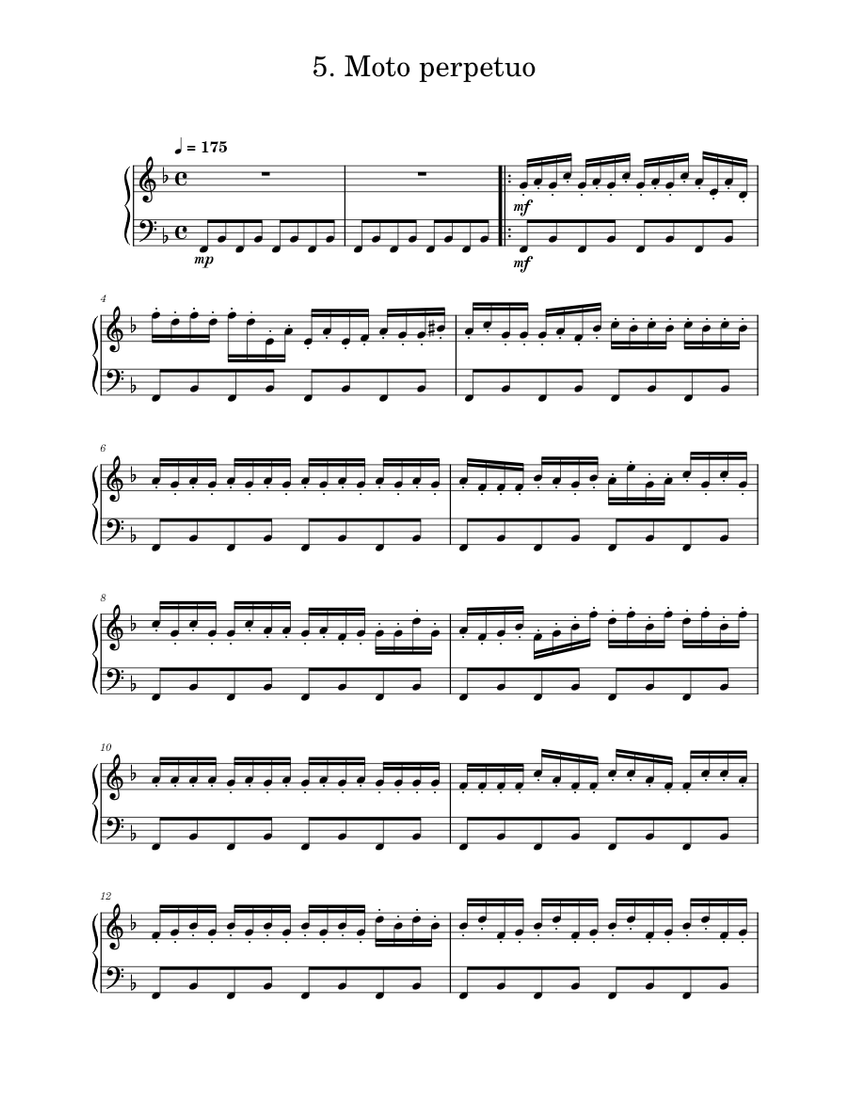 5._Moto_perpetuo Sheet music for Piano (Solo) | Musescore.com