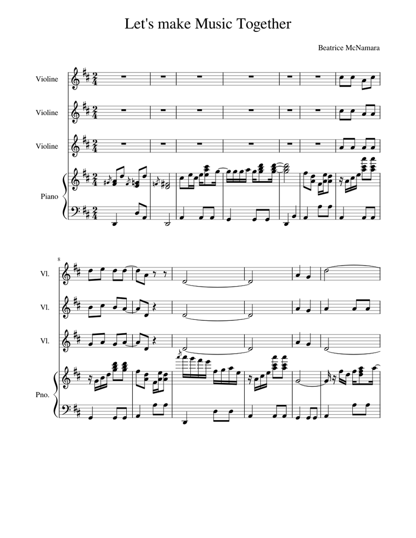 Let's Make Music Together - Mixed Ensemble Sheet Music for Piano ...