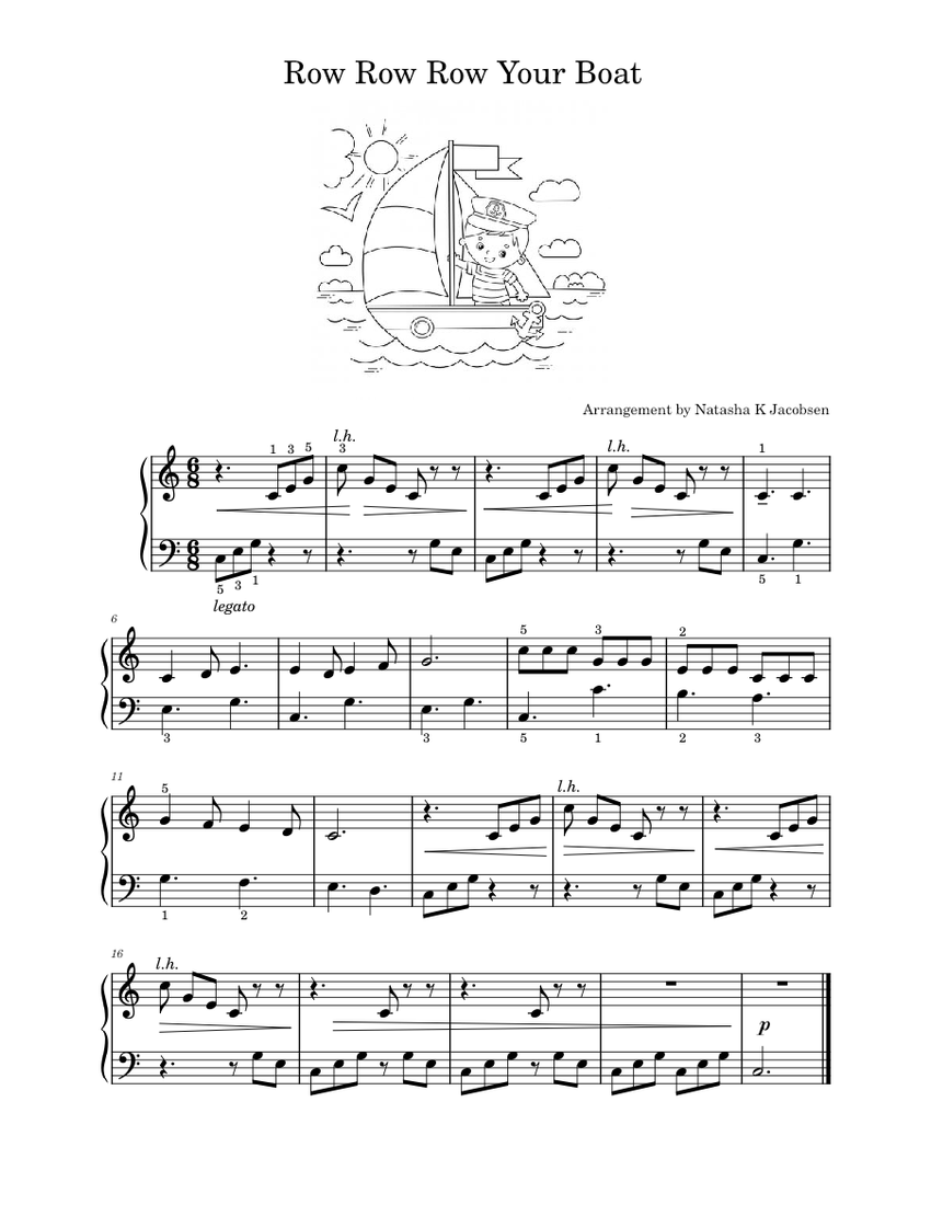 Row row row your boat Sheet music for Piano (Solo) | Musescore.com