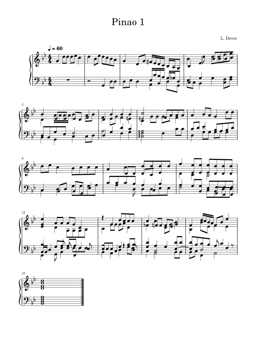 Pinao_1 Sheet music for Piano (Solo) | Musescore.com