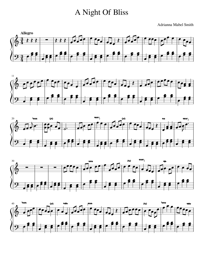 A_Night_Of_Bliss Sheet music for Piano (Solo) Easy | Musescore.com