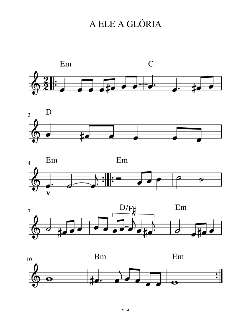 A ELE A GLÓRIA Sheet music for Vocals (Solo) | Musescore.com