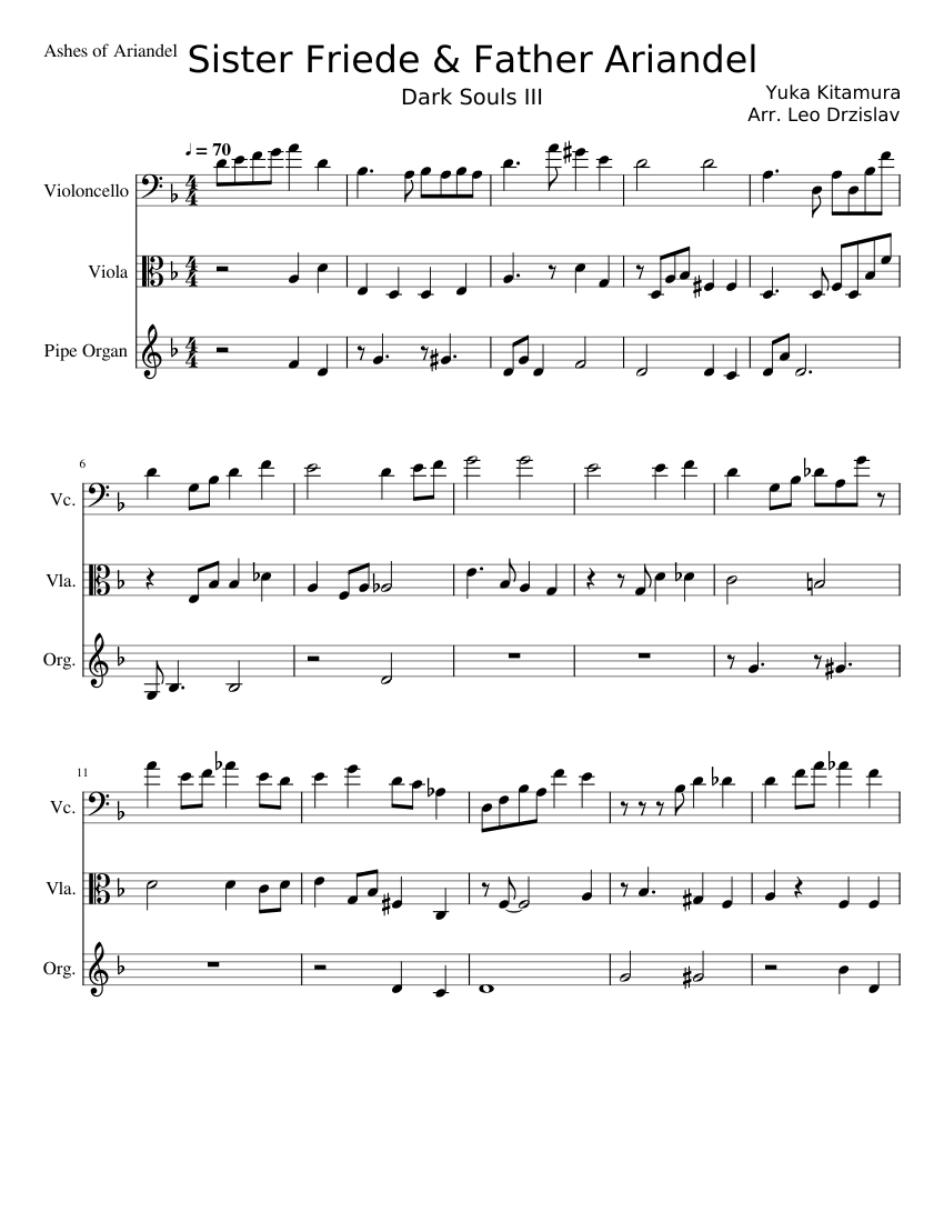Dark Souls 3-Sister Friede & Father Ariandel Sheet music for Organ ...