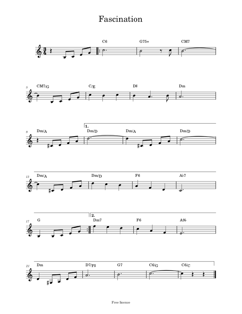 Fascination – F.D. Marchetti Fascination Sheet Music with Chords for ...