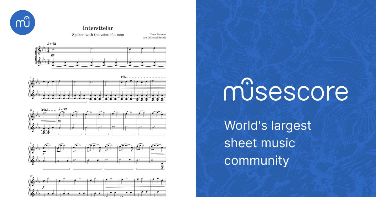 Interstellar – Hans Zimmer Interstellar Sheet Music for Piano (Solo ...