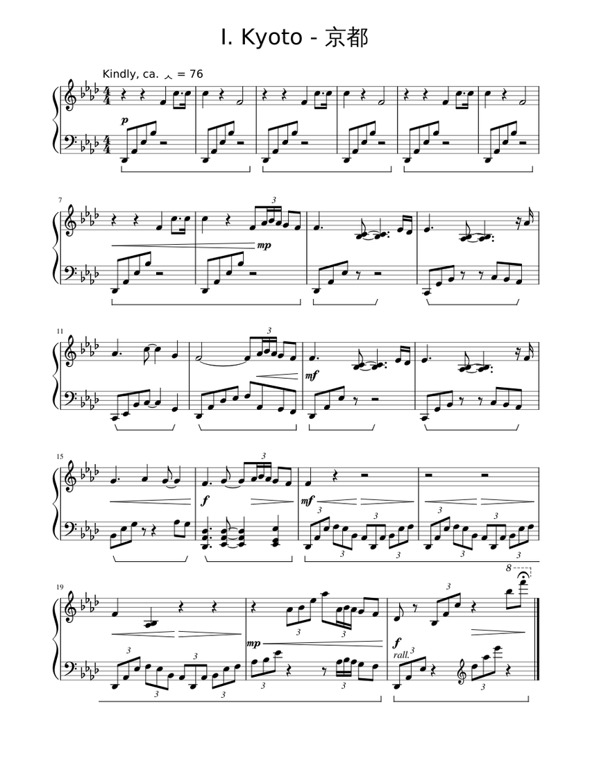 I. Kyoto - 京都 Sheet music for Piano (Solo) Easy | Musescore.com