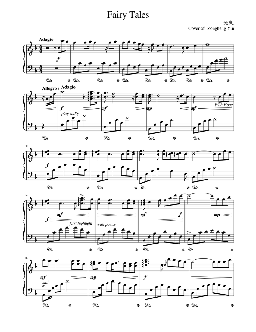 Fairy Tales Sheet music for Piano (Solo) | Musescore.com