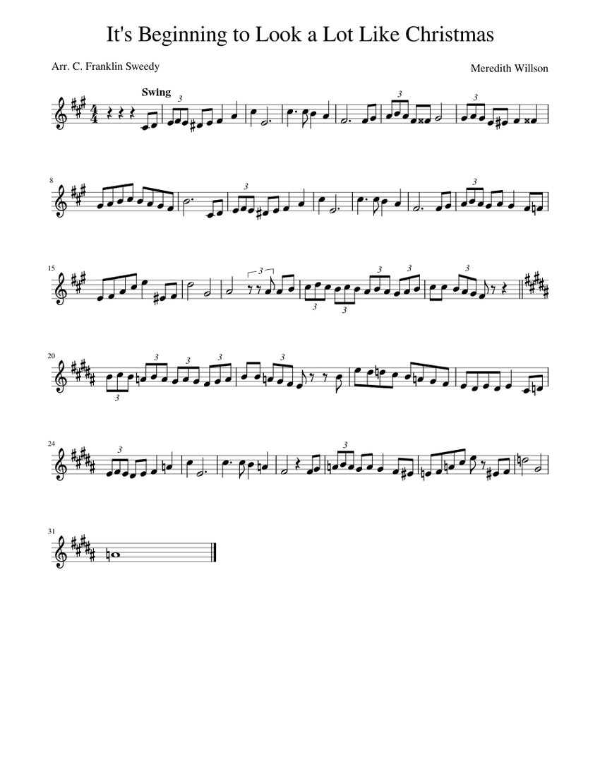 It's Beginning to Look a Lot Like Christmas Sheet music for Clarinet in ...