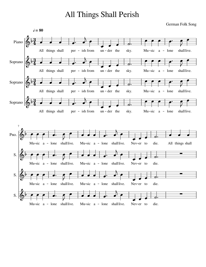 All Things Shall Perish Sheet music for Piano (Solo) | Musescore.com