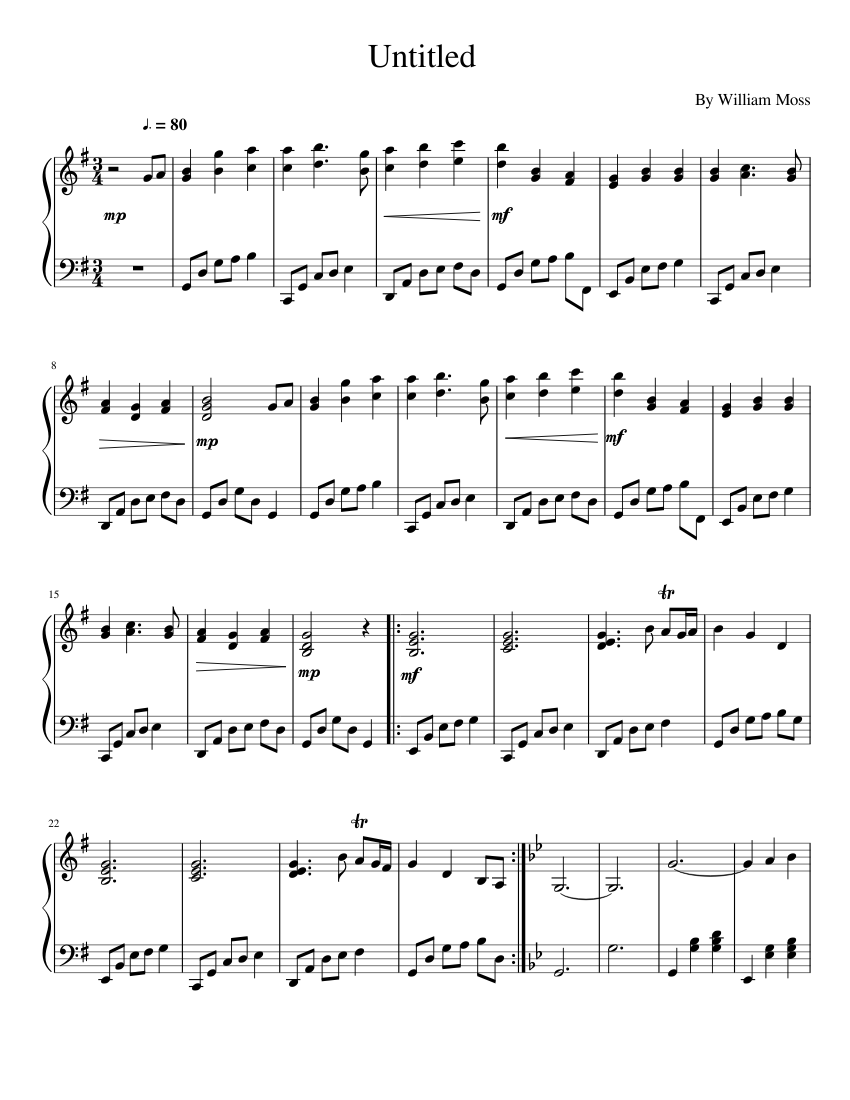 Untiled Sheet music for Piano (Solo) | Musescore.com