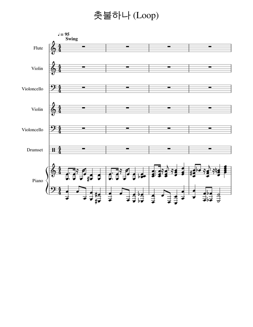 촛불하나_(Loop) Sheet music for Piano, Flute, Violin, Cello & more ...