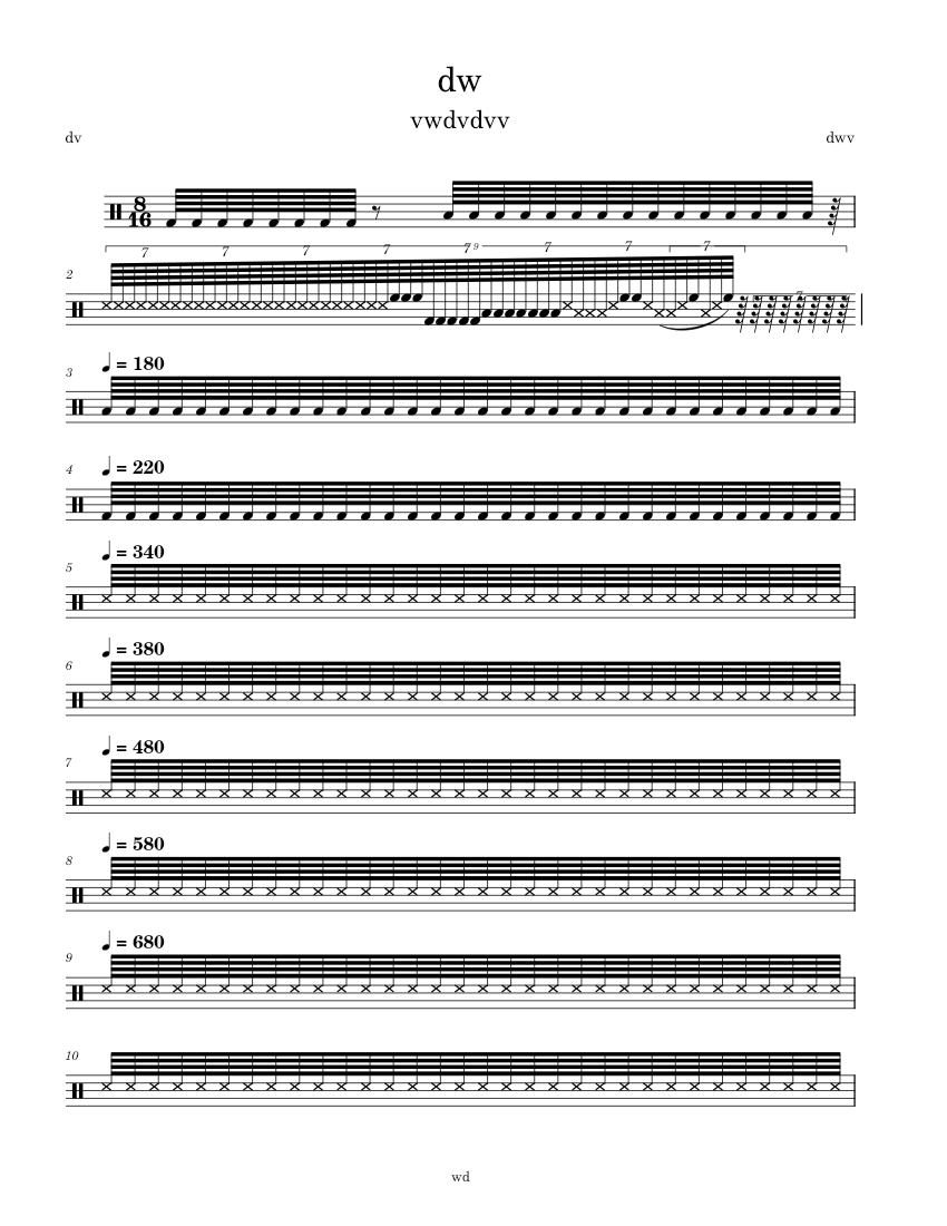 dw Sheet music for Tenor drum (Solo) | Musescore.com