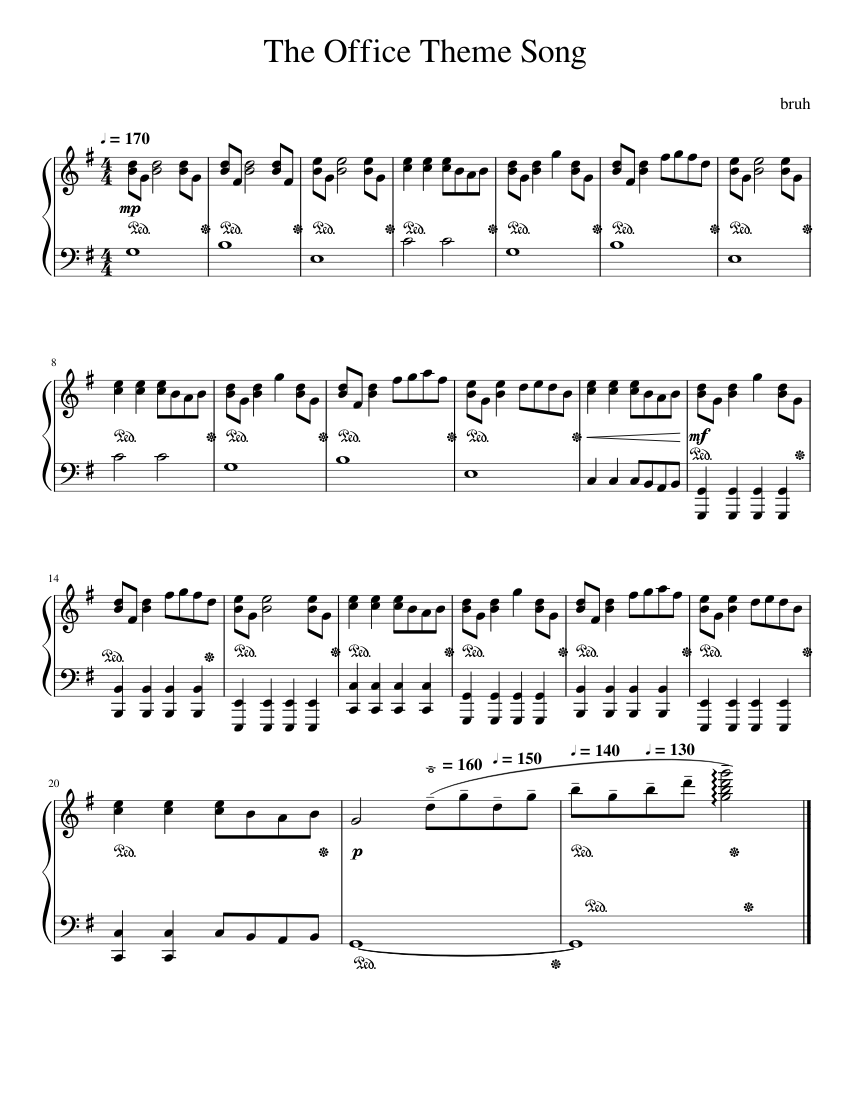 The Office Theme Song Sheet music for Piano (Solo) Easy | Musescore.com