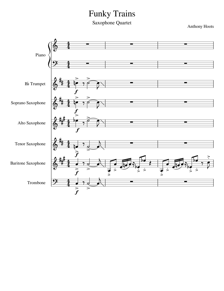 Funky Trains Brass Band - piano tutorial