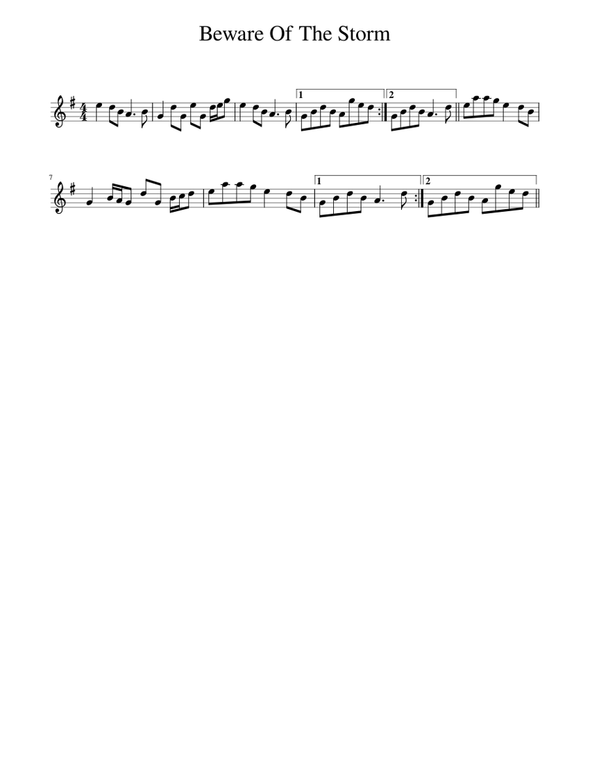 Beware Of The Storm Sheet music for Piano (Solo) Easy | Musescore.com