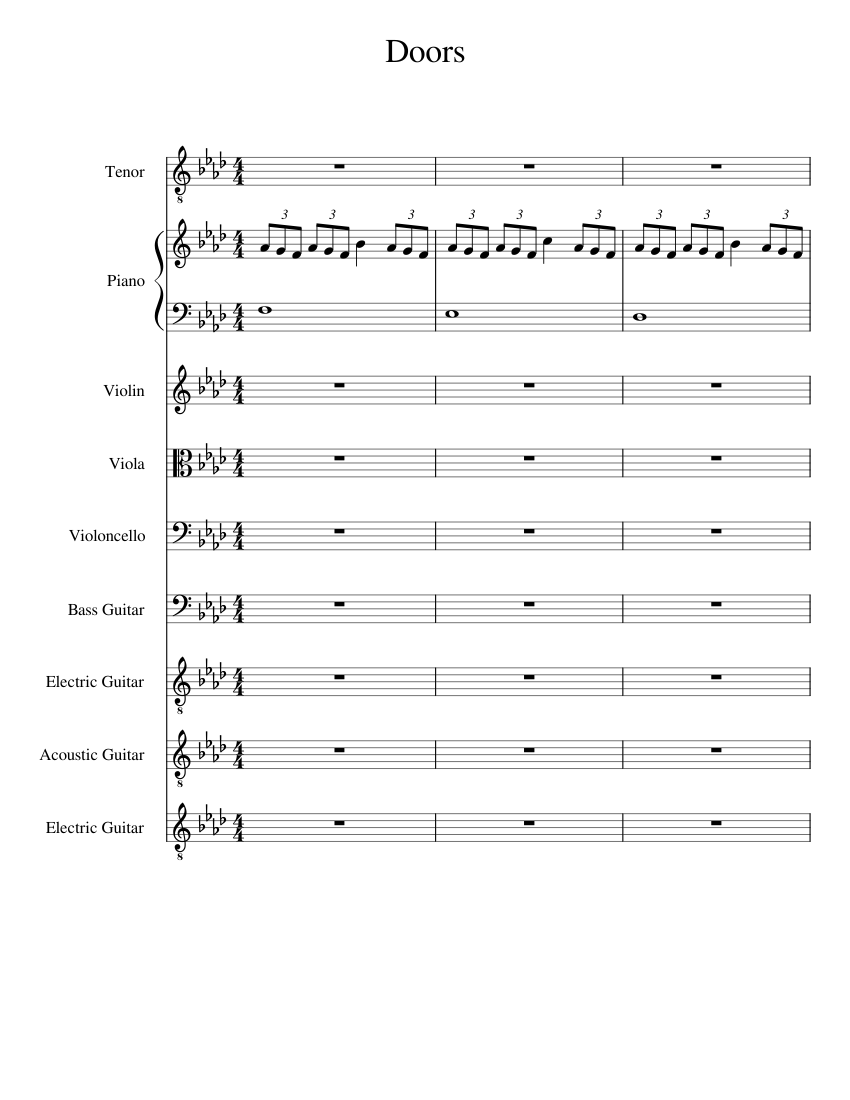 Doors Sheet music for Piano, Tenor, Violin, Viola & more instruments ...