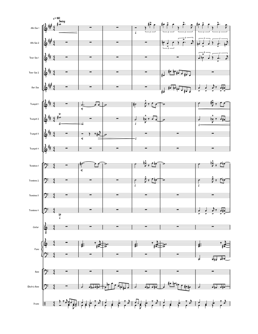 Shades from Hell Sheet music for Piano, Trombone, Saxophone alto ...