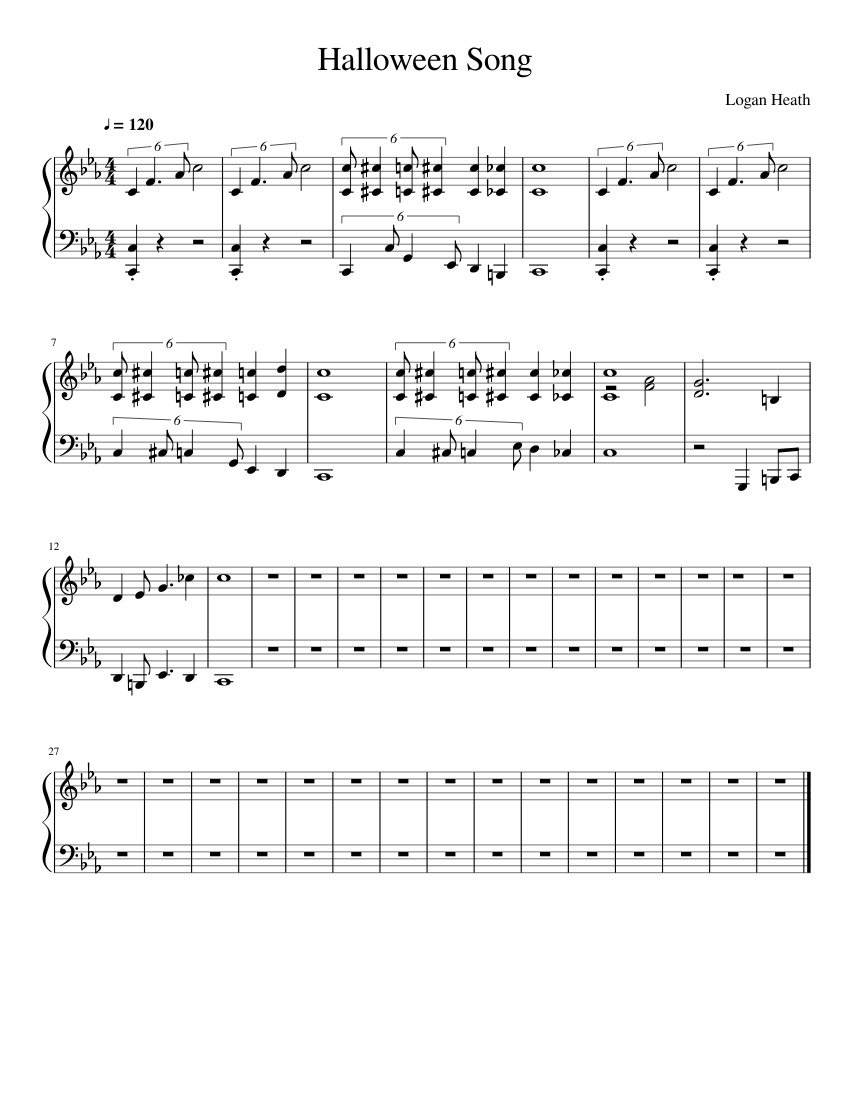 Halloween Song - piano tutorial