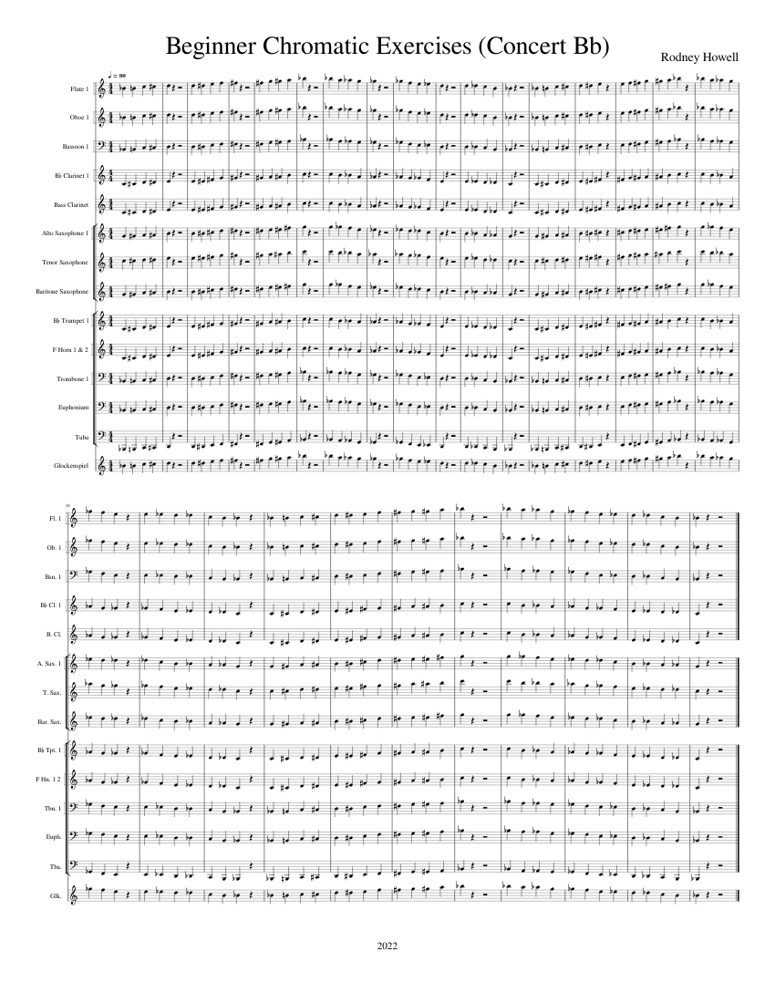 Beginner_Chromatic_Exercises_(Concert_Bb) Sheet Music for Trombone ...