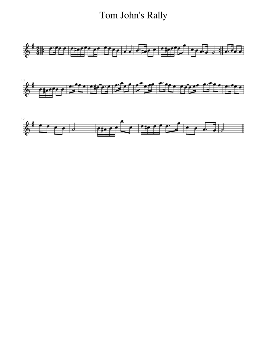 Tom John's Rally Sheet music for Piano (Solo) | Musescore.com