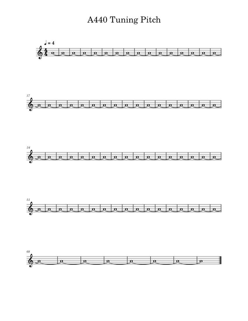 A440 Tuning Pitch: 1 hour Sheet Music for Oboe (Solo) | MuseScore.com