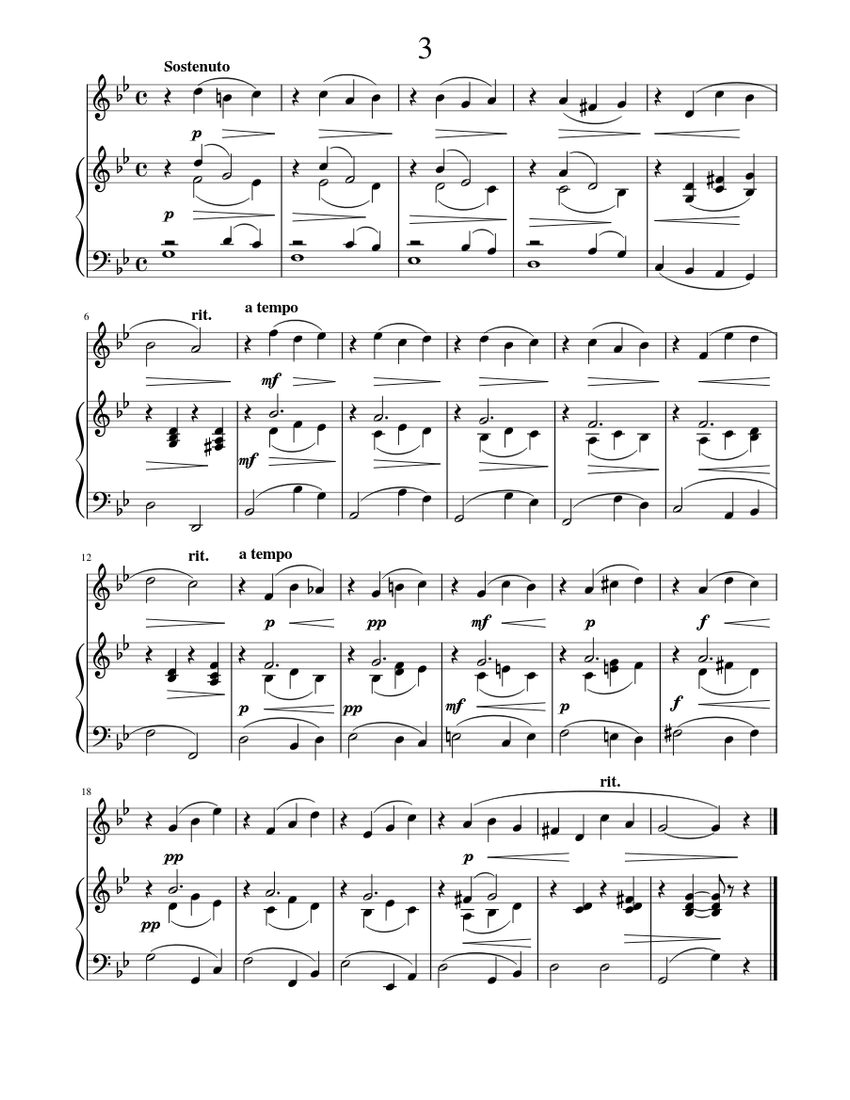 3rd Italian vocalise of the 17th-18th centuries for medium voice with ...