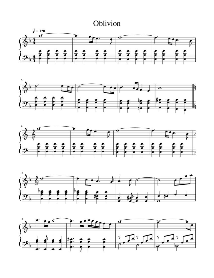 Oblivion – Astor Piazzolla Sheet music for Piano (Solo) | Musescore.com