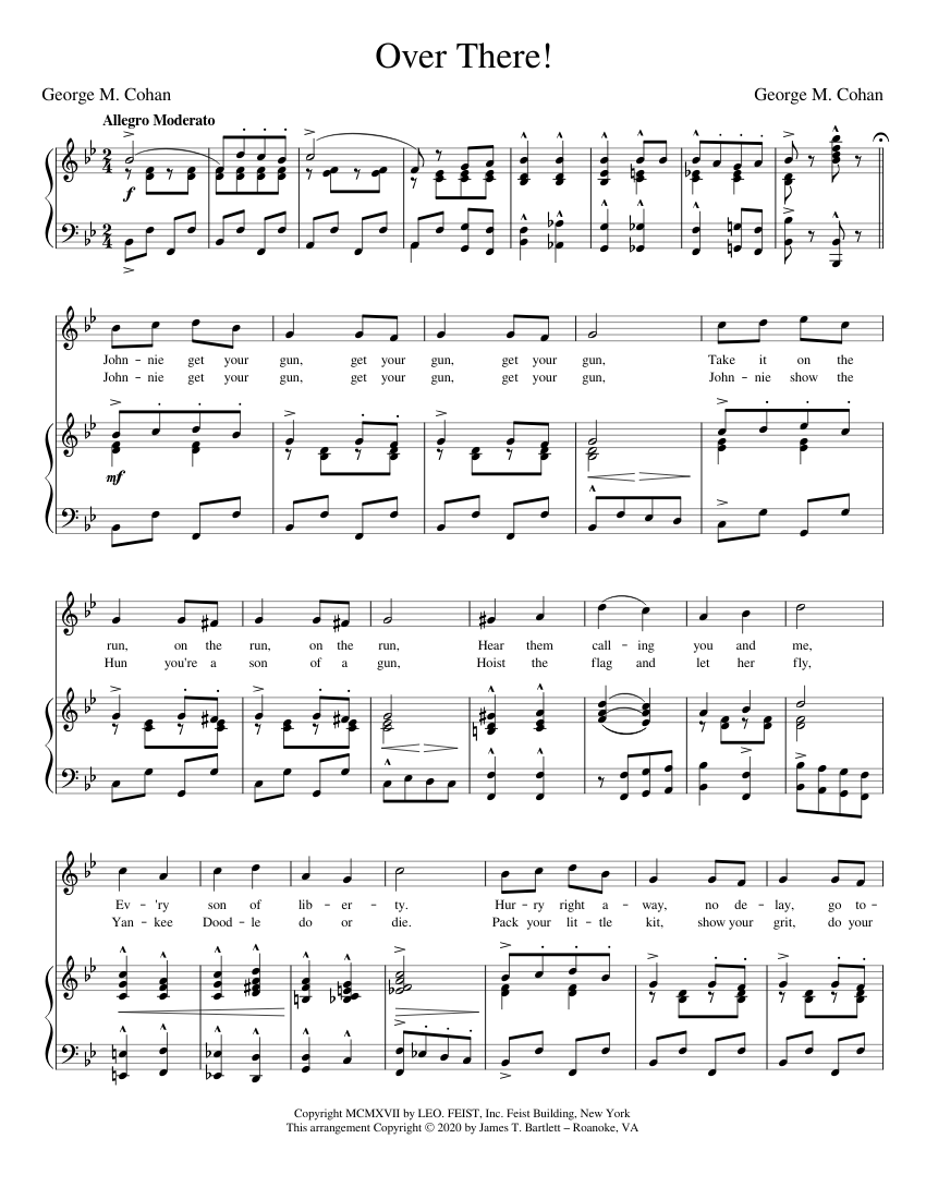 Over There! Sheet music for Piano, Vocals (Piano-Voice) | Musescore.com