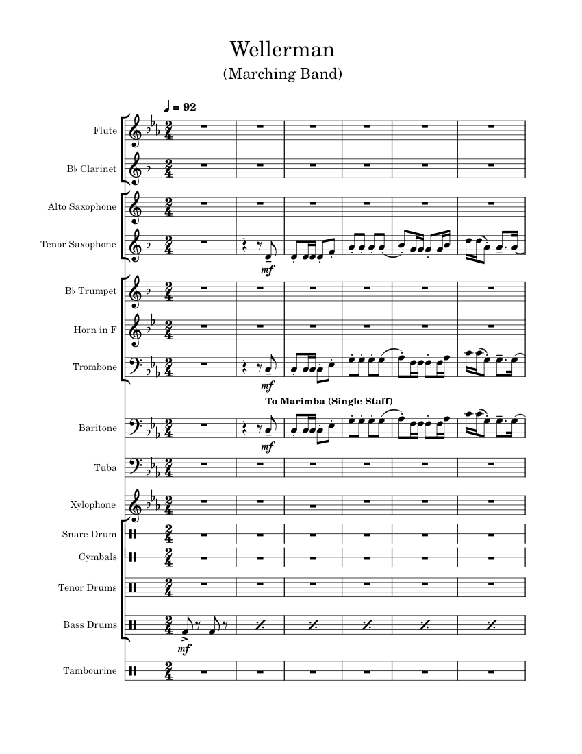 Wellerman Sheet music for Trombone, Tuba, Baritone, Tambourine & more ...