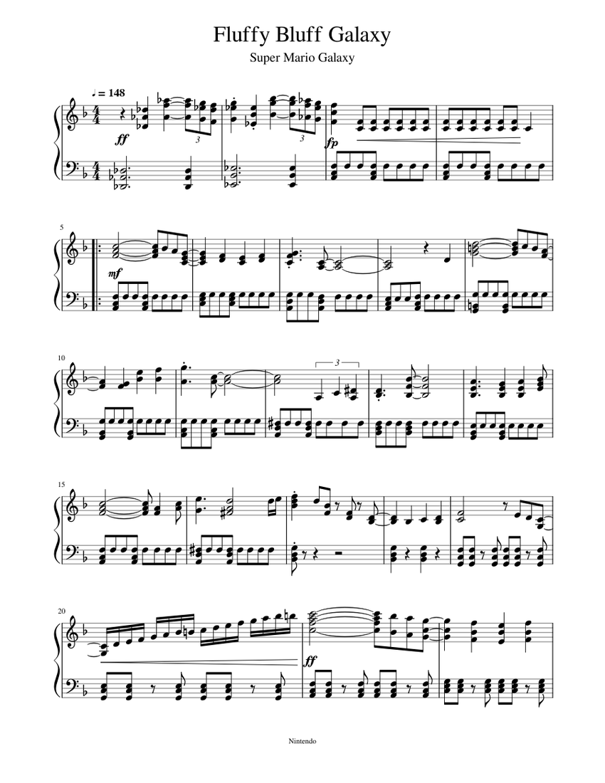 Fluffy Bluff Galaxy Sheet Music for Piano (Solo) | MuseScore.com