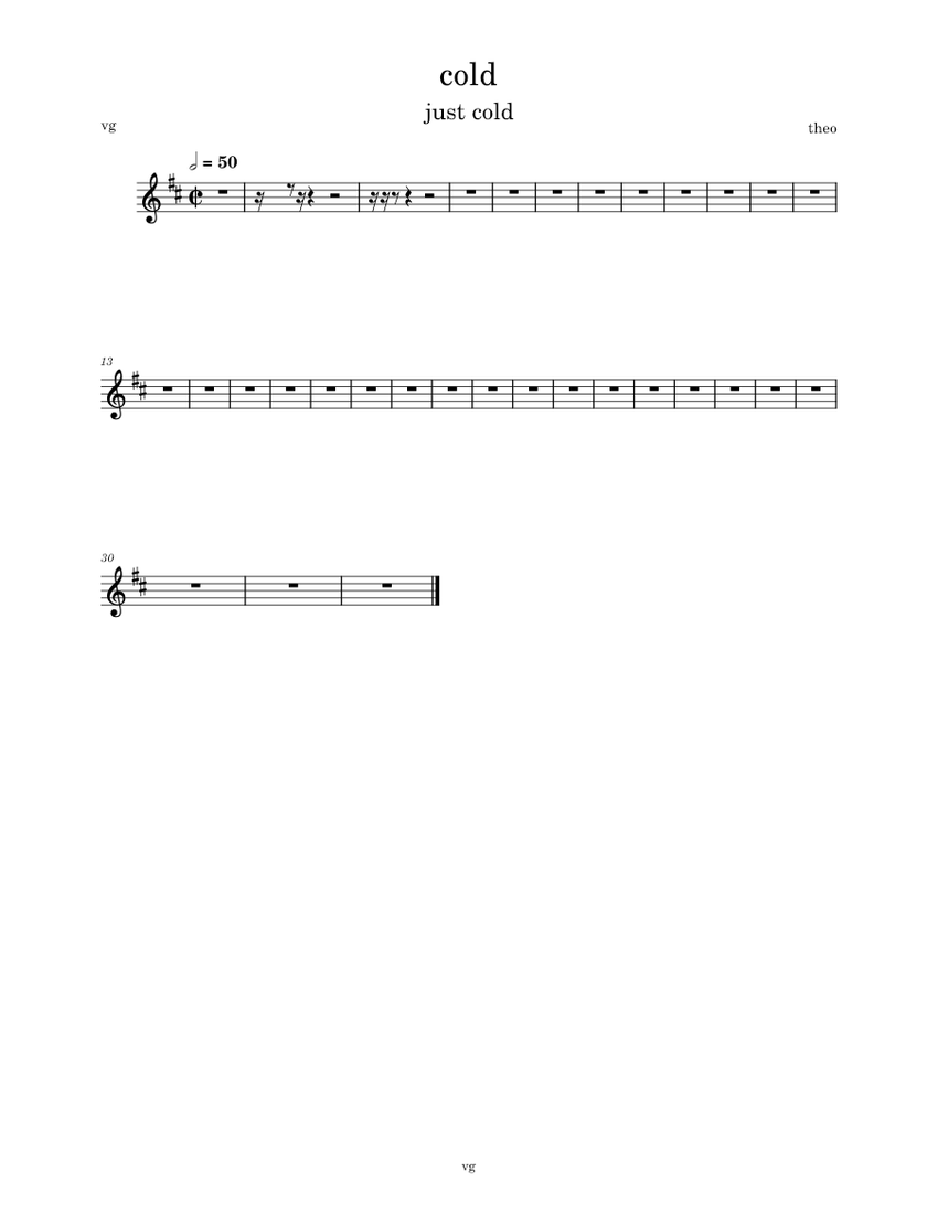 cold Sheet music for Piano (Solo) Easy | Musescore.com