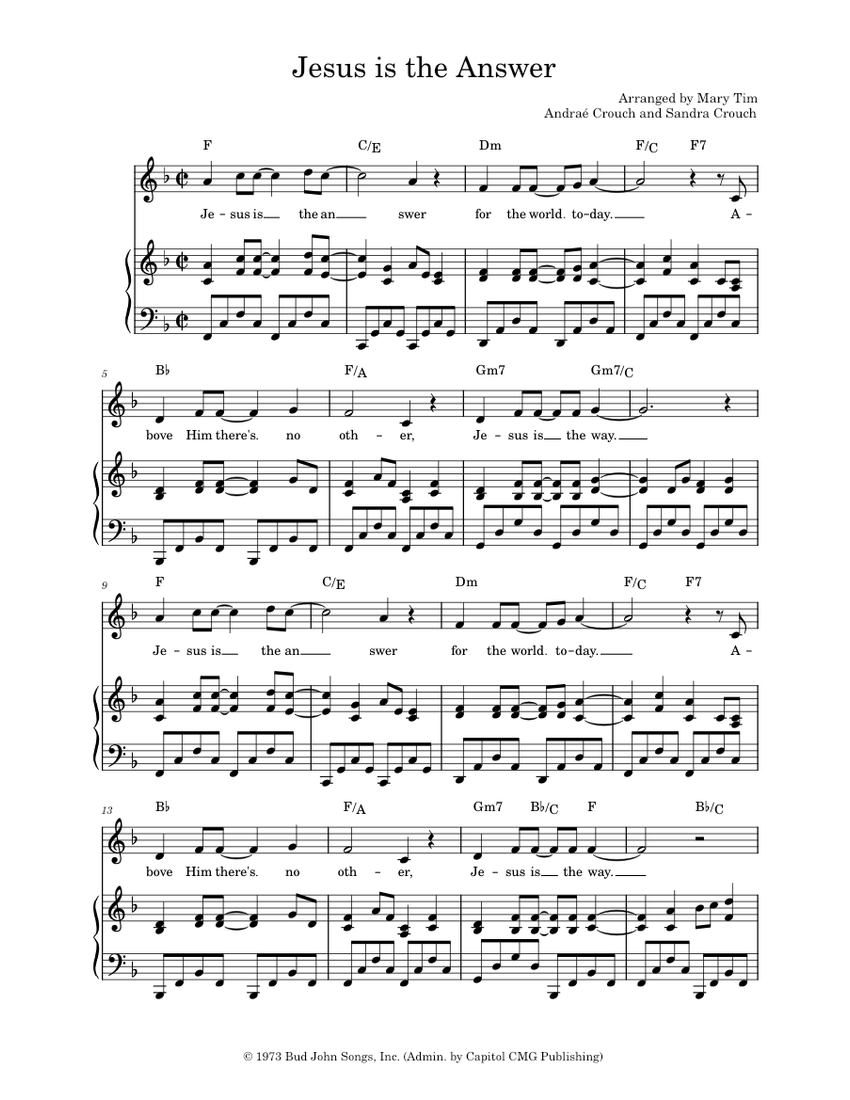 Jesus is the answer – Andraé Crouch Jesus is the answer – Andraé Crouch ...