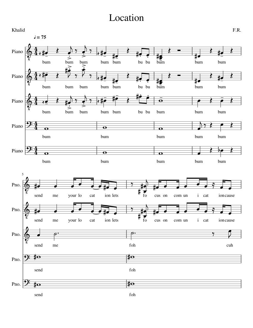Location Sheet music for Piano (Mixed Quintet) | Musescore.com