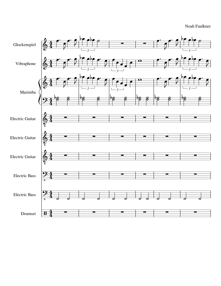 Sinister Theme - Noah Faulkner (Original) Sheet Music for Vibraphone ...