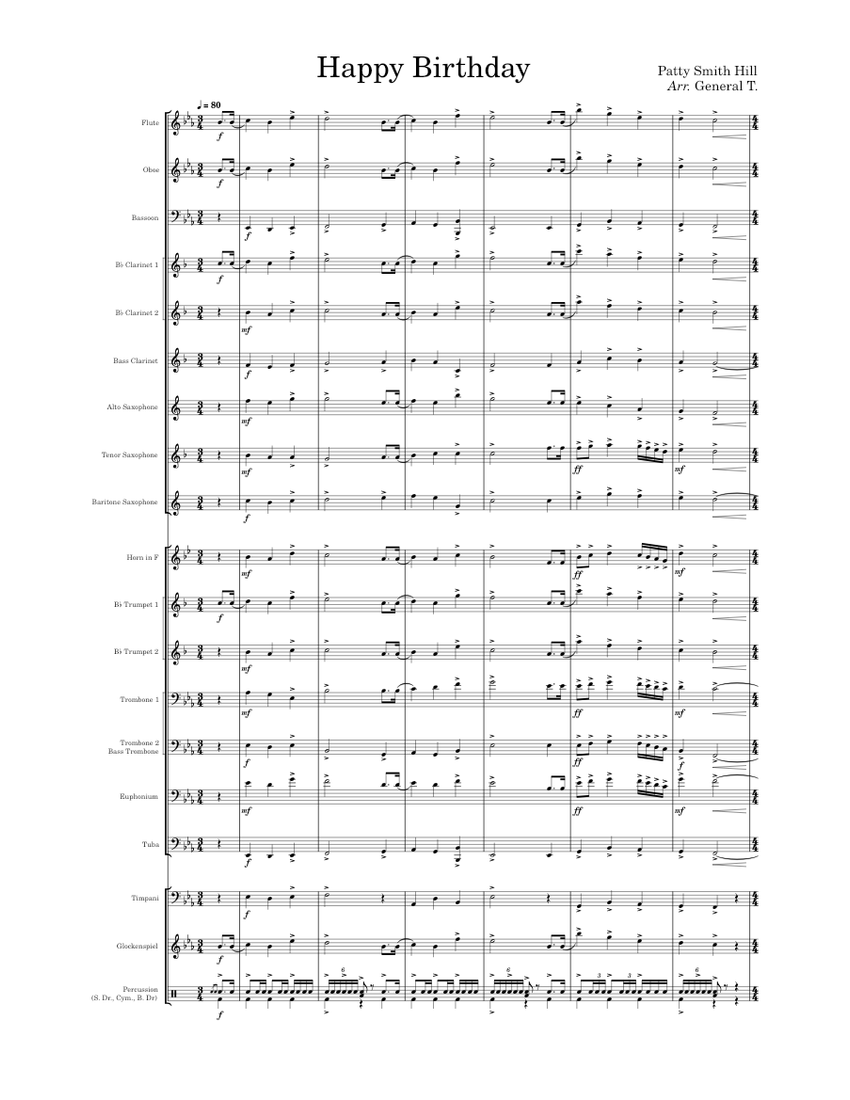 Happy birthday! Sheet music for Trombone, Euphonium, Tuba, Flute & more ...