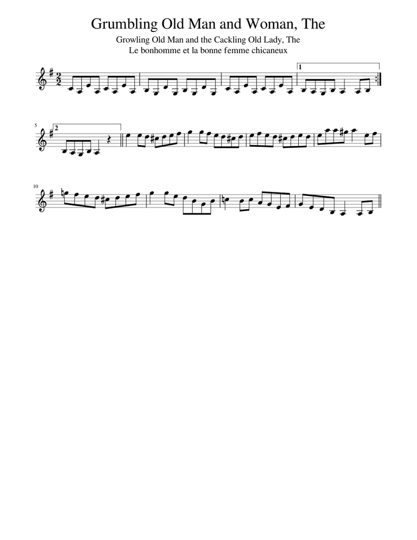 The Grumbling Old Man and Woman Sheet music for Piano (Solo ...