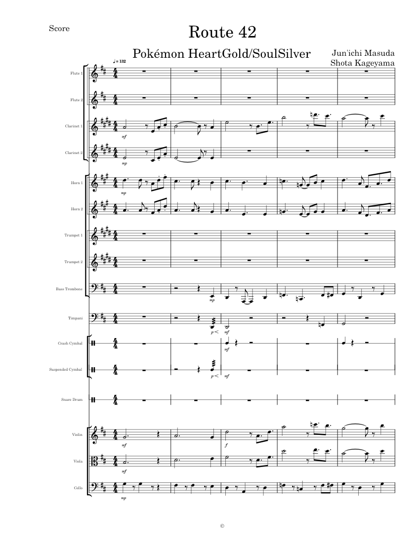 Route 42 (Pokémon HeartGold/SoulSilver) - Transcribed Score Sheet Music ...