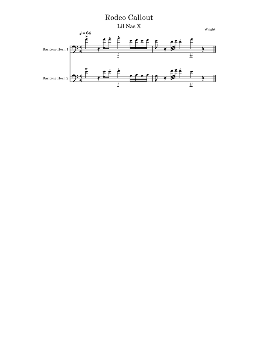 Rodeo Callout Sheet music for Baritone horn (Brass Duet) | Musescore.com
