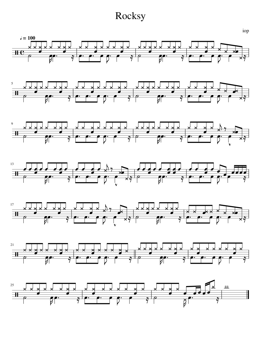 Rocksy Sheet music for Drum group (Solo) | Musescore.com