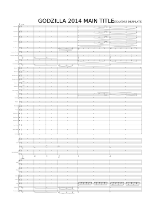 Godzilla 2014 Theme – Alexandre Desplat Sheet Music for Piano, Trombone ...
