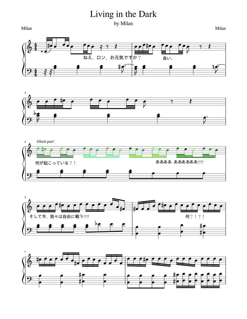 Living in the Dark Sheet music for Piano (Solo) | Musescore.com