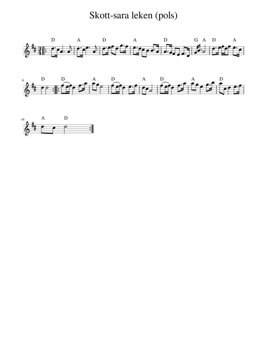 Skott-sara leken (pols) Sheet music for Piano (Solo) | Musescore.com