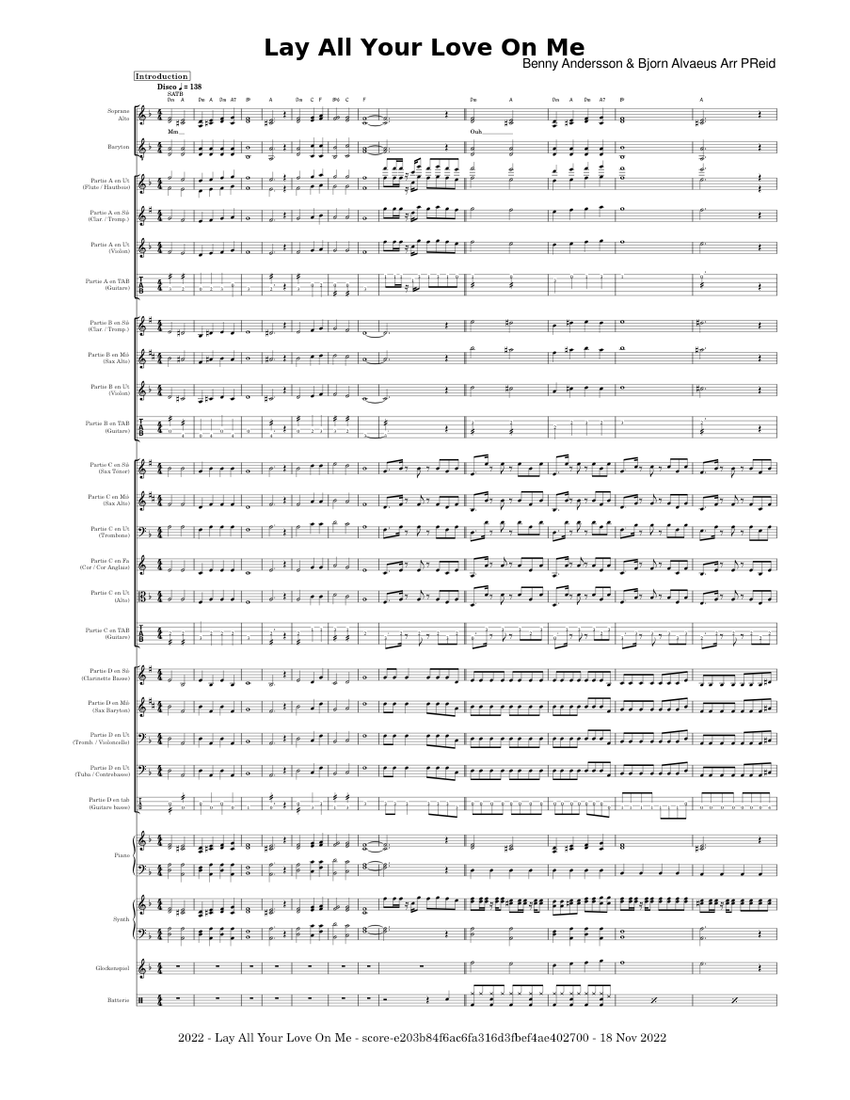 Abba-Lay_All_Your_Love_On_Me-ABCD (français) Sheet music for Piano ...