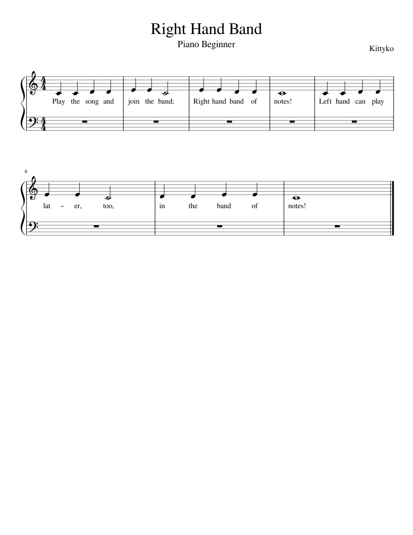 Right Hand Band Sheet music for Piano (Solo) Easy | Musescore.com