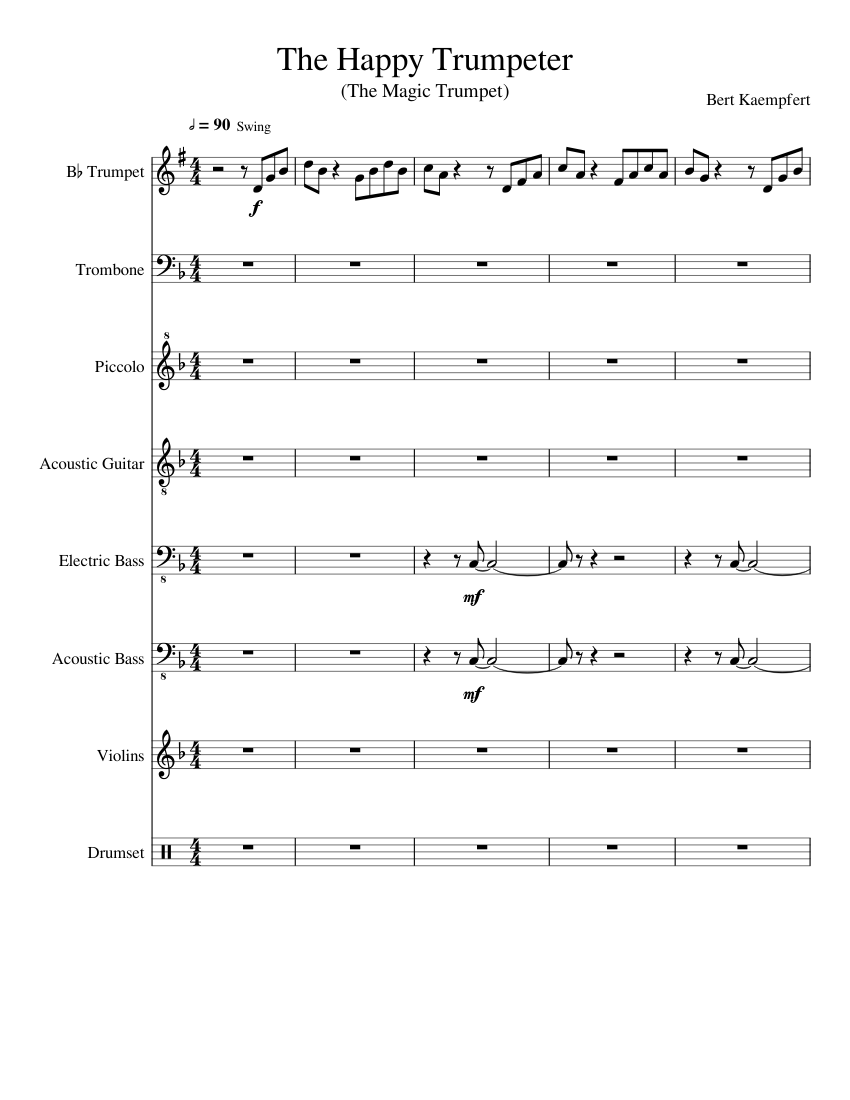 The Happy Trumpeter (Complete Transcription) Sheet music for Trombone ...