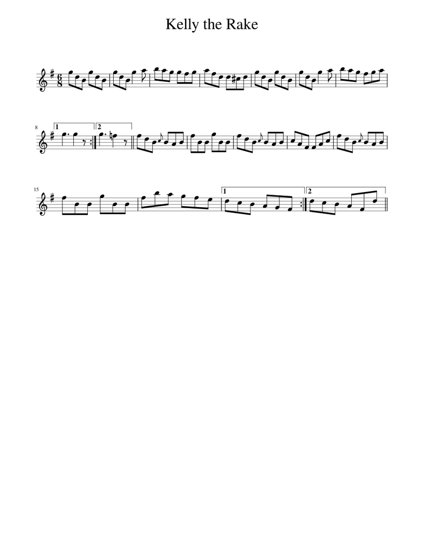Kelly the Rake Sheet music for Piano (Solo) Easy | Musescore.com