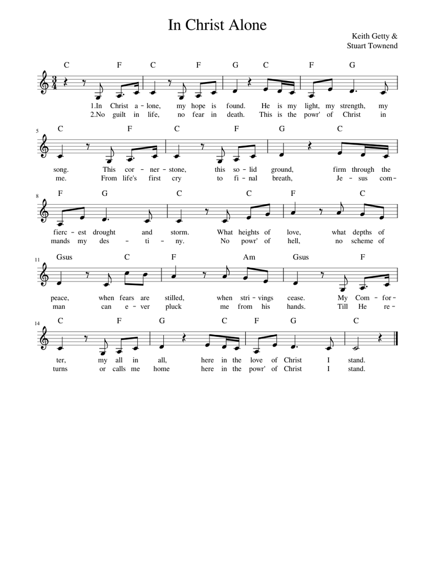 In christ alone Sheet Music for Piano (Solo) | MuseScore.com