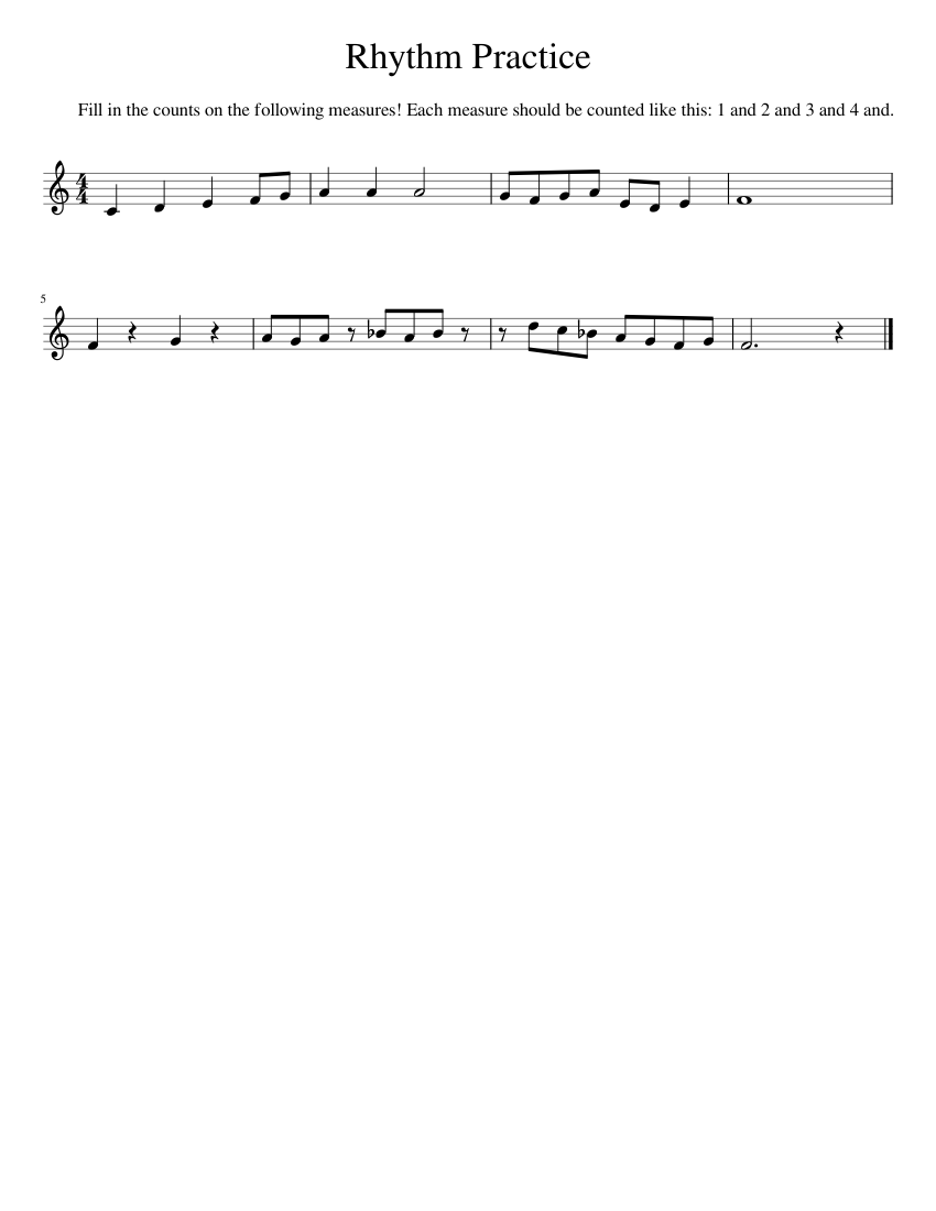 Rhythm Practice Sheet music for Piano (Solo) Easy | Musescore.com