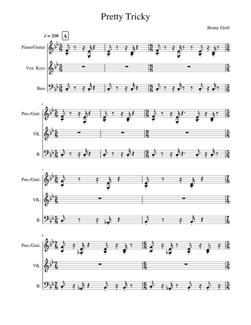 Pretty "Tricky" Sheet music for Piano, Alto, Bass voice (Bands) | Musescore.com