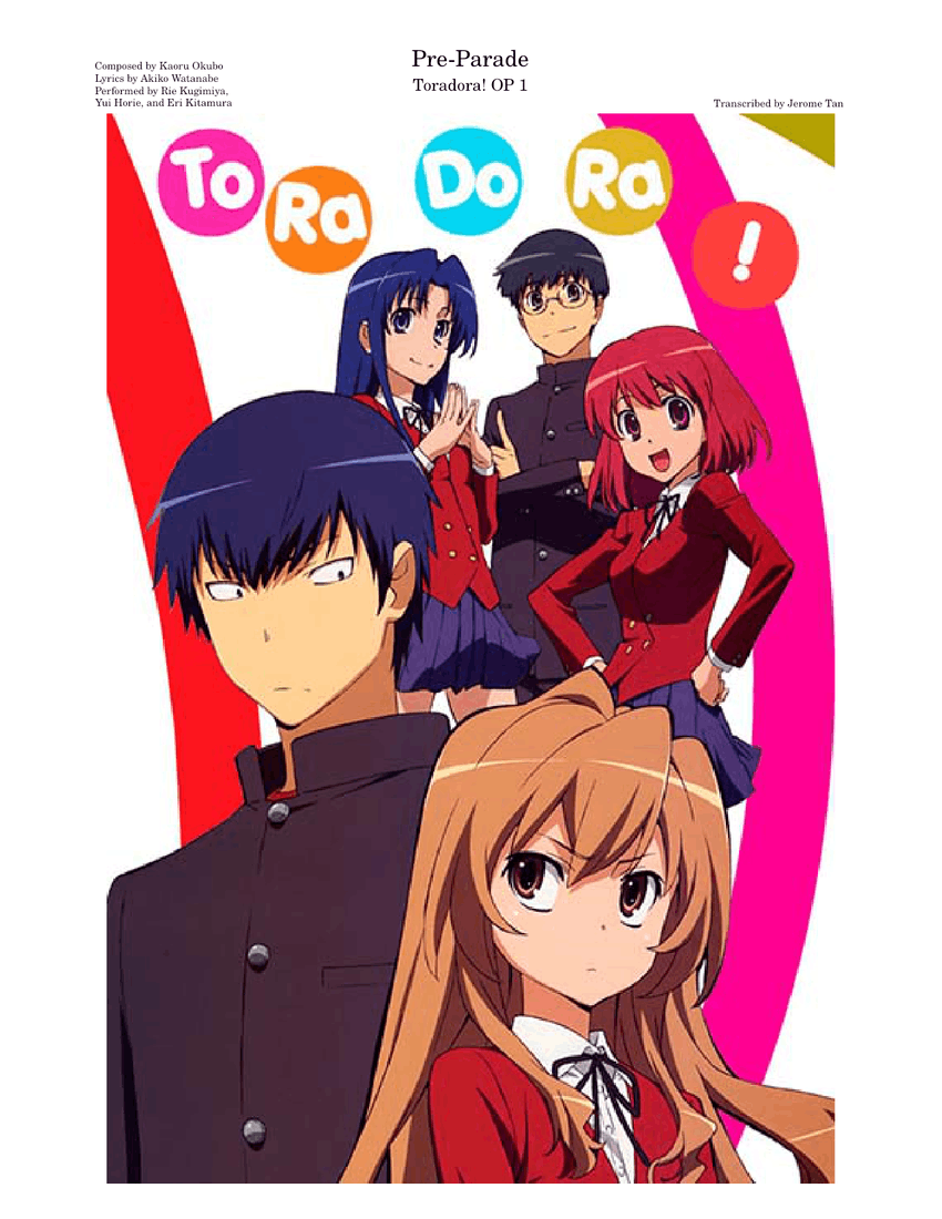 【Toradora! OP 1】【Pre-Parade】 Sheet Music for Piano, Tuba, Glockenspiel ...